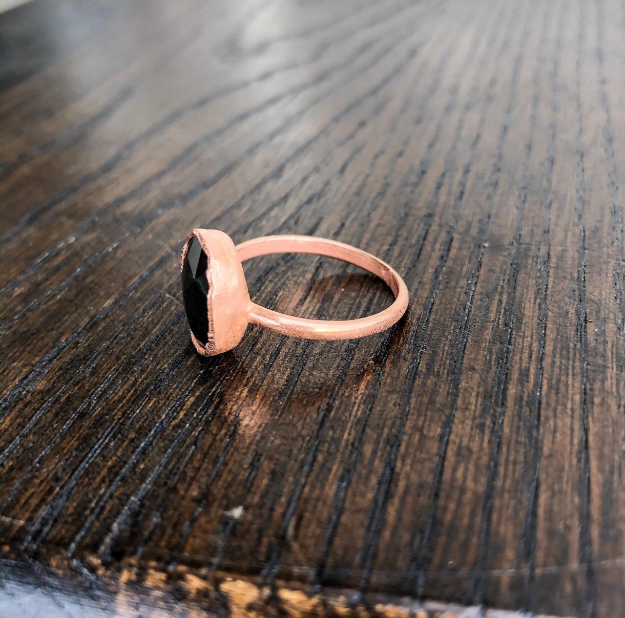 Black Sunstone Ring, Black Sunstone Jewelry, Silver, Gold, Rose Gold ...