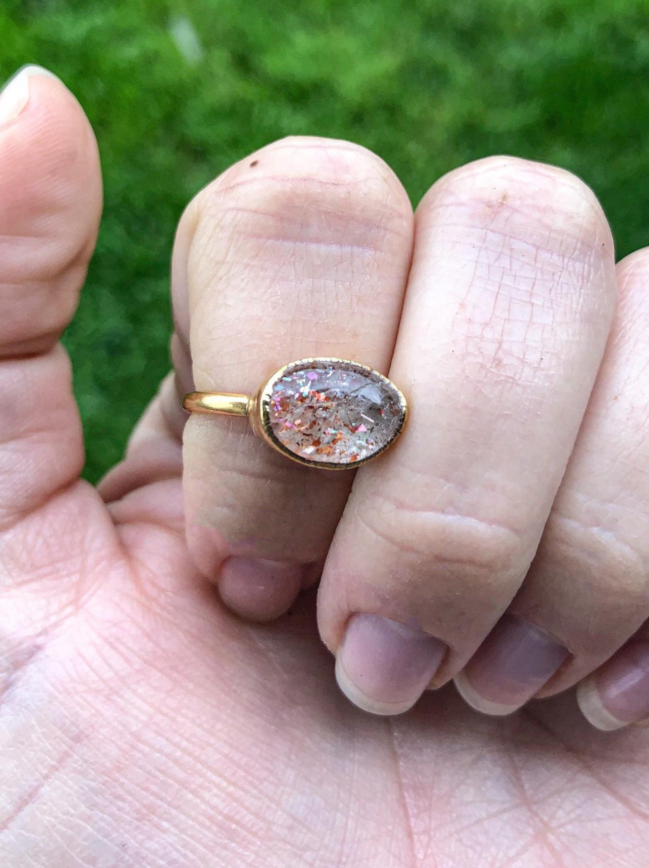 Confetti Sunstone Ring, Sunstone Jewelry, Silver, Gold, Rose Gold ...