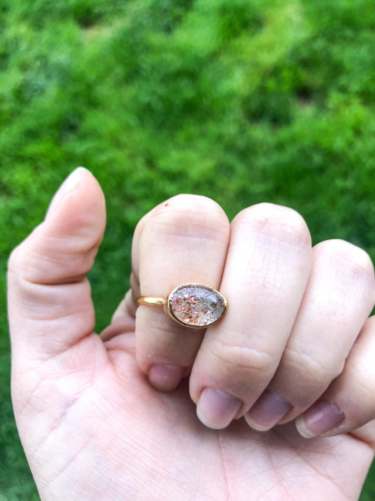 Confetti Sunstone Ring, Sunstone Jewelry, Silver, Gold, Rose Gold ...