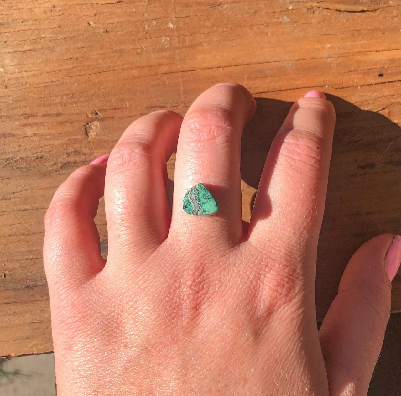 Apache Variscite Custom Ring, Turquoise Ring, Silver, Gold, Rose Gold ...