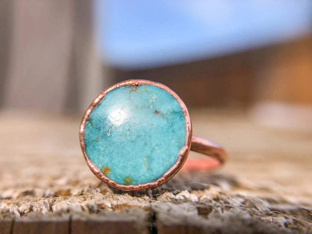 Round Tibetan Turquoise Stone Available For Custom Ring, Turquoise Ring ...