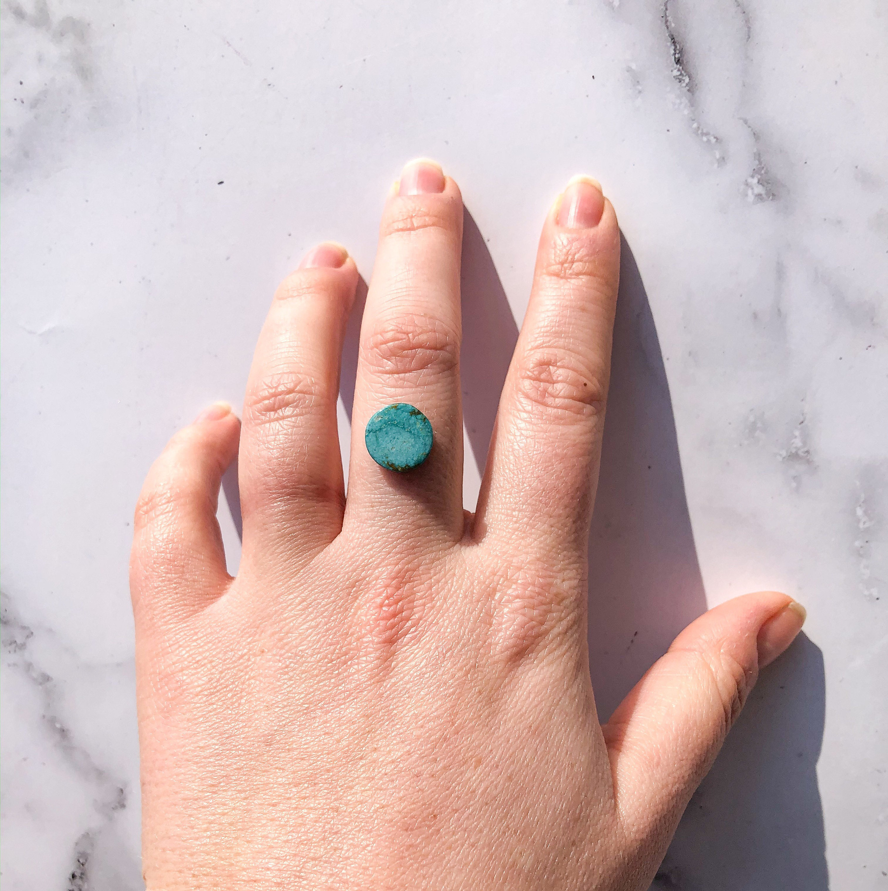 Round Tibetan Turquoise Stone Available For Custom Ring, Turquoise Ring ...